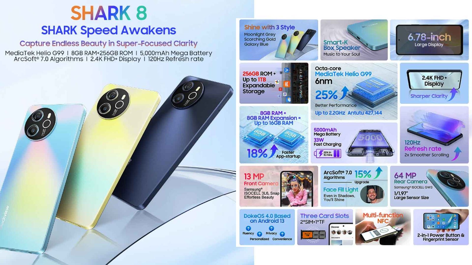 Blackview Shark 8 Phone Unveiled: G99 Power, 120Hz Display, 16GB RAM at ...
