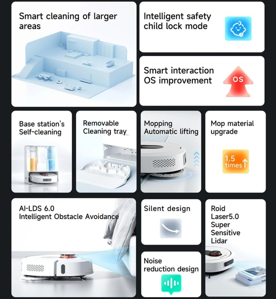 ROIDMI EVA Smart Robot Vacuum Cleaner: Self-Cleaning & Emptying